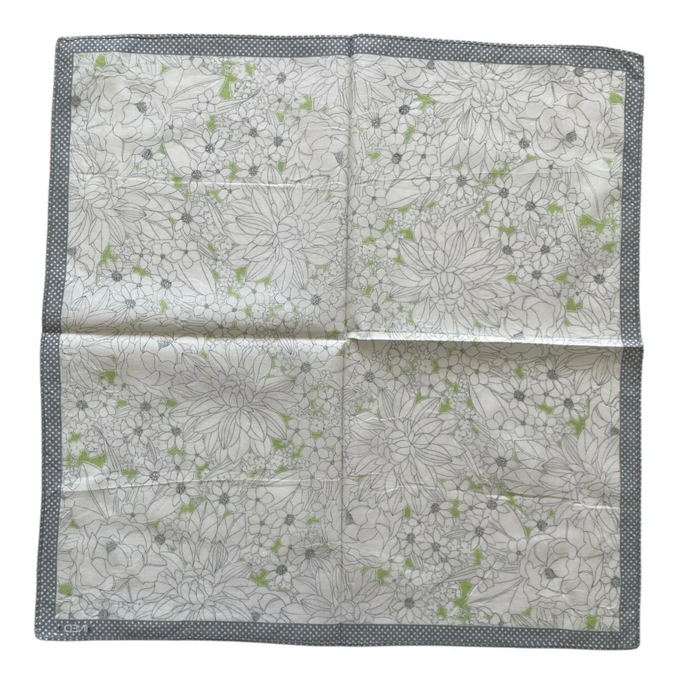 INED | Accessories | Ined Vintage Floral Pattern With Green Accents ...